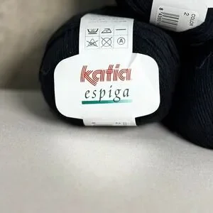 Katia | Art | Katia Espiga Yarn Balls Black Cotton Microfiber Sport Wgt ...